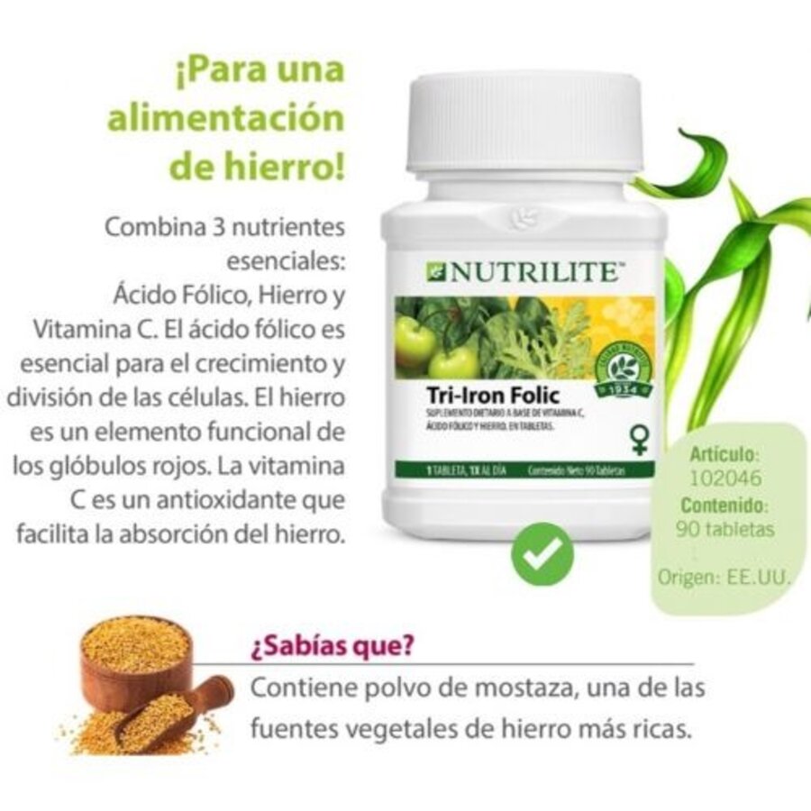 Tri Iron Folic Hierro Y Vitamina C | CompraVentaNet.com