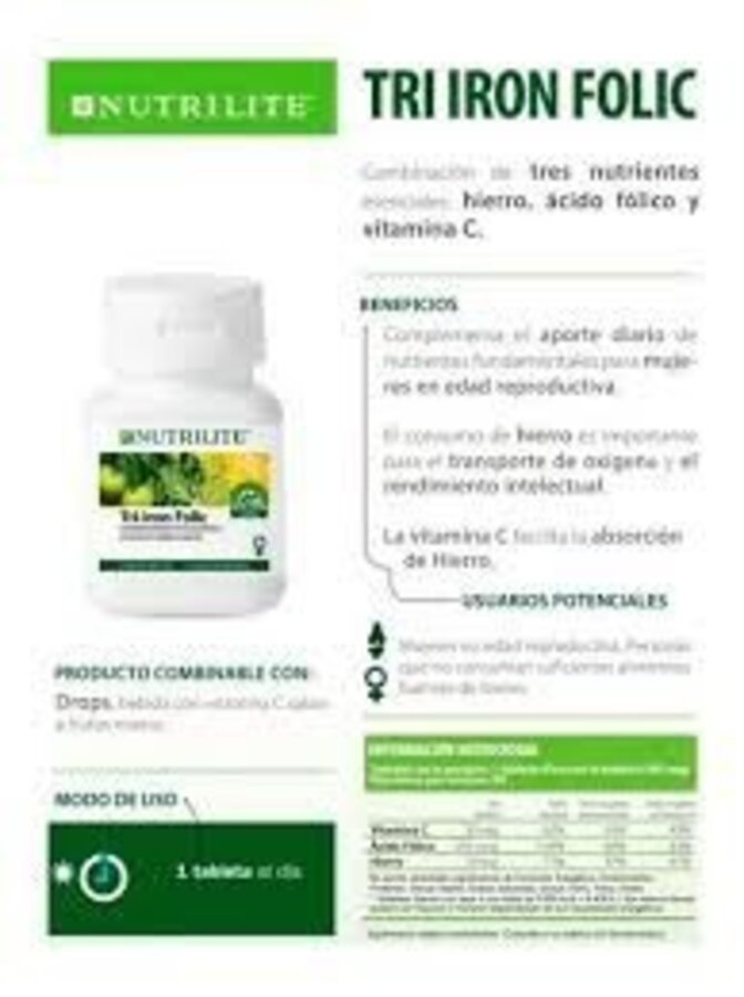 Tri Iron Folic Hierro Y Vitamina C | CompraVentaNet.com