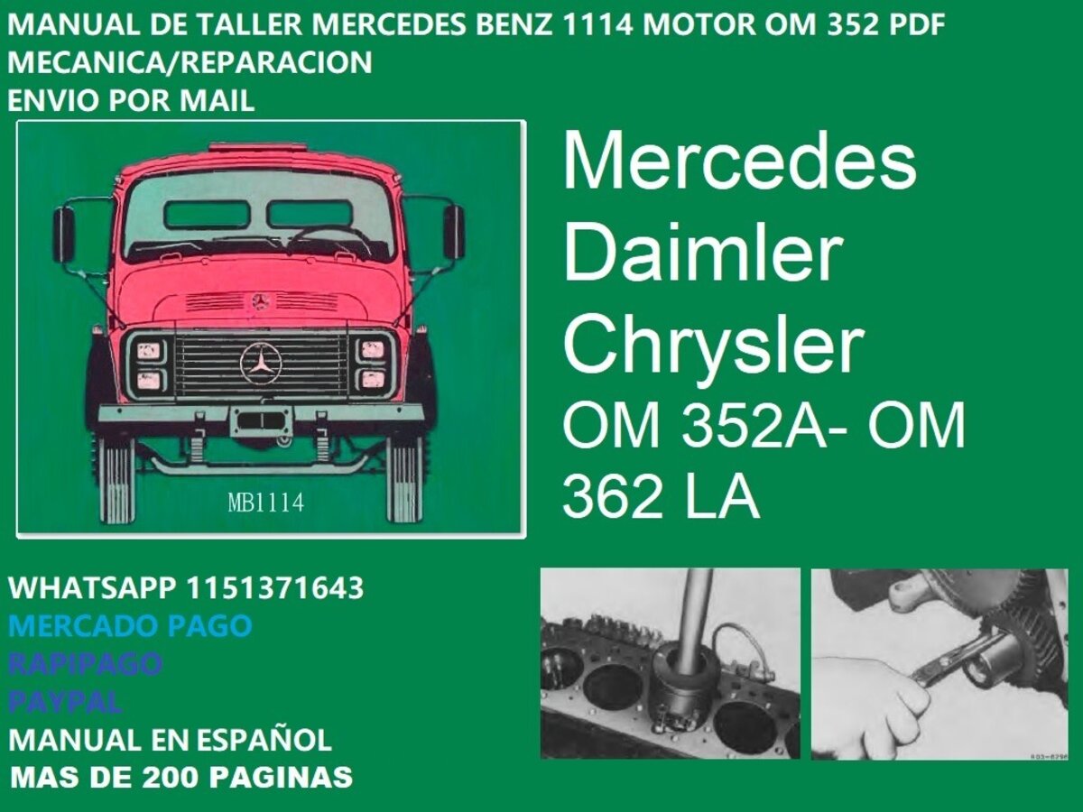 Manual Taller Mercedes Benz 1114 Om352 (Motor) Español | CompraVentaNet.com