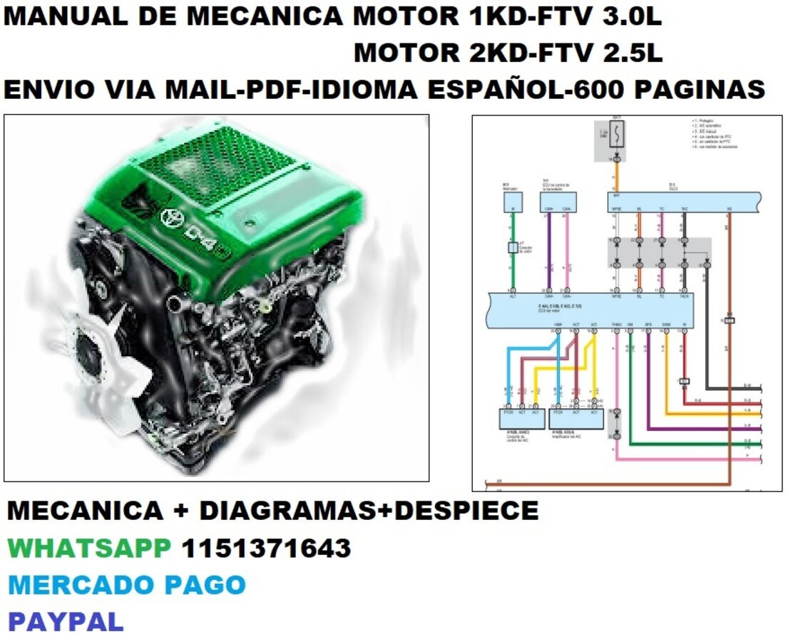 Manual De Taller Toyota Motor 1Kd-Ftv 3.0L 2Kd-Ftv 2.5L | CompraVentaNet.com
