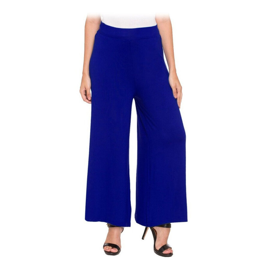 Finos Pantalones Palazzos Azul Marino En Seda Fría En Todos Los Talles ...